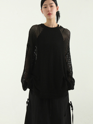 Localmansion韩代网眼半透针织衫