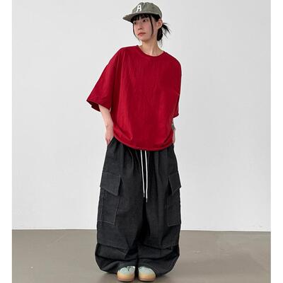 Localmansion韩代松紧腰牛仔裤