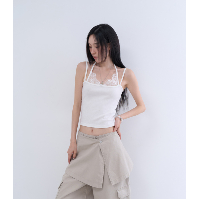 lowear韩代蕾丝吊带背心