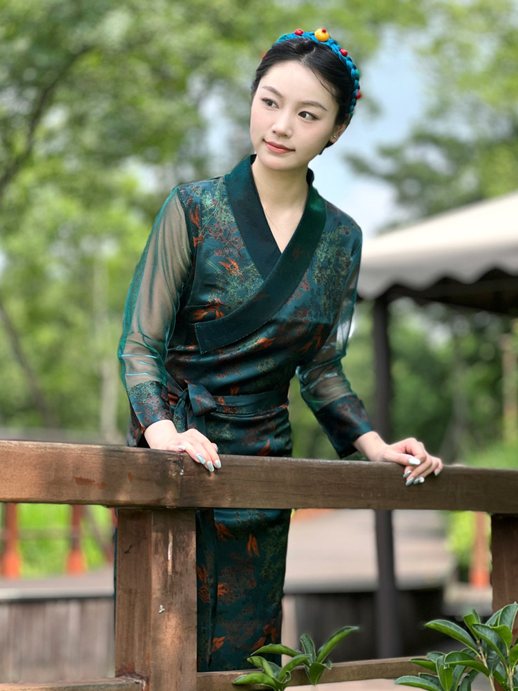 Summer Tibetan Women's Clothing Ethnic Style Tibetan Dress with Gauze ...
