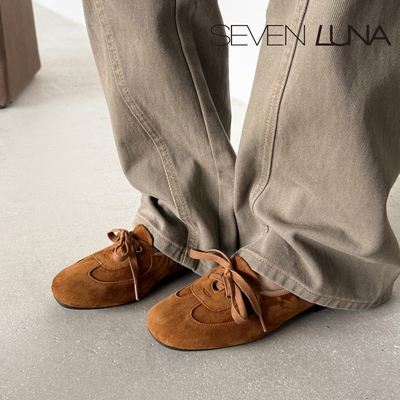 SEVEN LUNA国内正品~2026春季复古德训鞋休闲芭蕾鞋单鞋女SLZ510