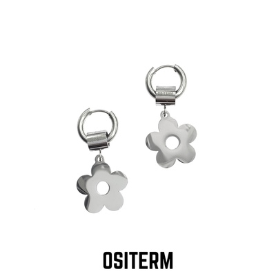 OSITERM官方原创金属机械花朵耳环饰男女小众高级