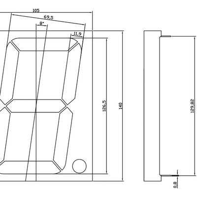 5英寸单位一位数码管高亮红光共阴/共阳50102AS/50102BS 50012CD