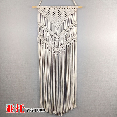 手工编织棉绳挂毯 北欧风波西米亚流苏挂毯 挂墙壁饰墙饰欧美软装