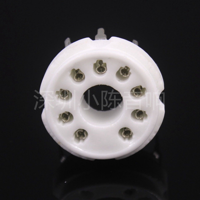 九脚电子管管座陶瓷大9脚管座EL504/EL519/PL504/6KG6 PCB用镀金
