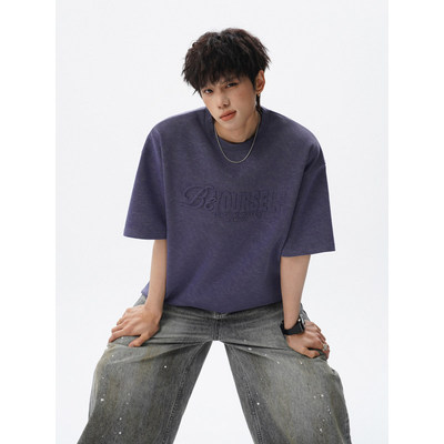 NORELIGION阿茶与阿古nans男装1807三川一禾280克宽松印花短袖t恤