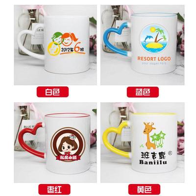 带勺盖子照片杯日定制加热变杯印图lo色go字马克杯子情侣生日USZ