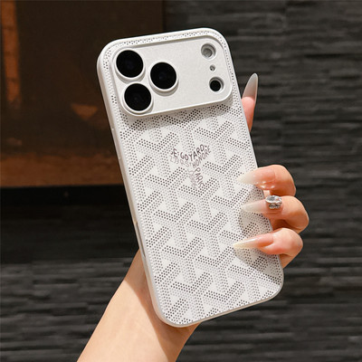 新款适用苹果17promax手机壳潮iphone16pro保护套air玻璃软边白色15镜头全包防摔14狗牙高级经典老花男女情侣