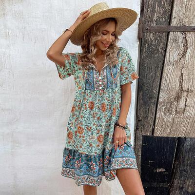Bohemian Flowy Dress 碎花宽松波西米亚裙