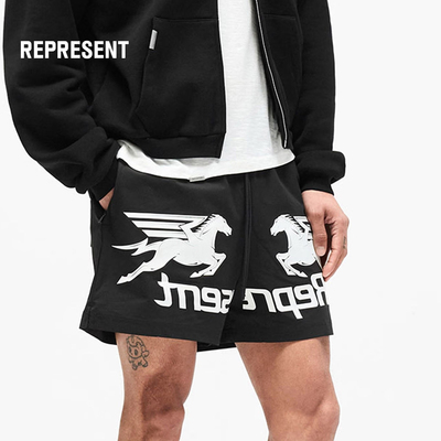 【英国街头】REPRESENT 26SS 双飞马印花轻量速干日常运动短裤