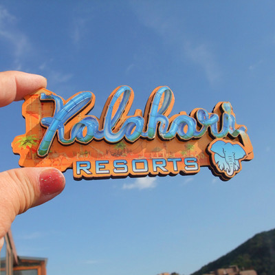 美国当地购买冰箱贴 Kalahari RESORTS  Kalahari度假村 木质