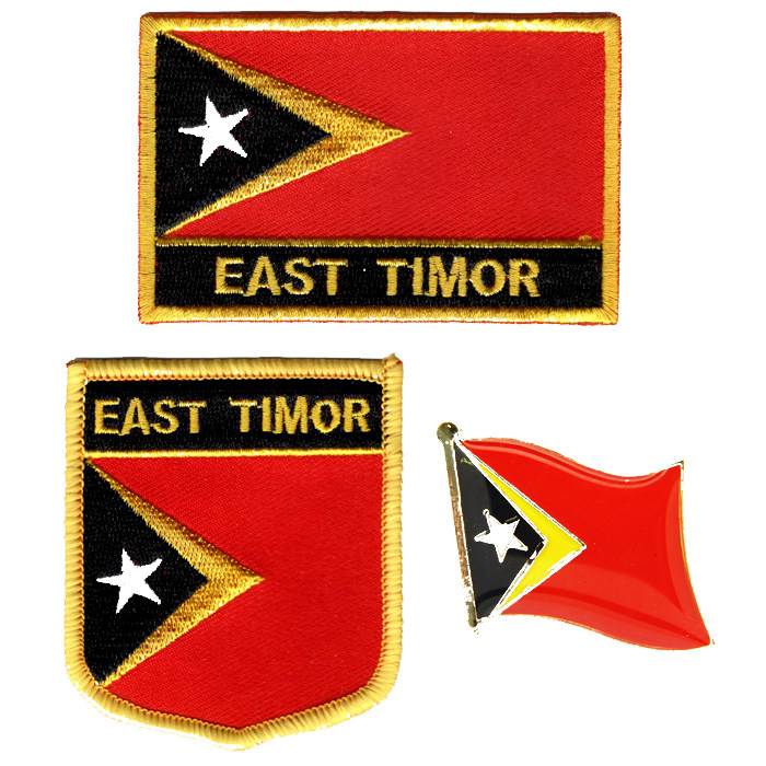 50 East Timor flag pin patch 东帝汶国旗 布贴徽章背胶刺绣肩章