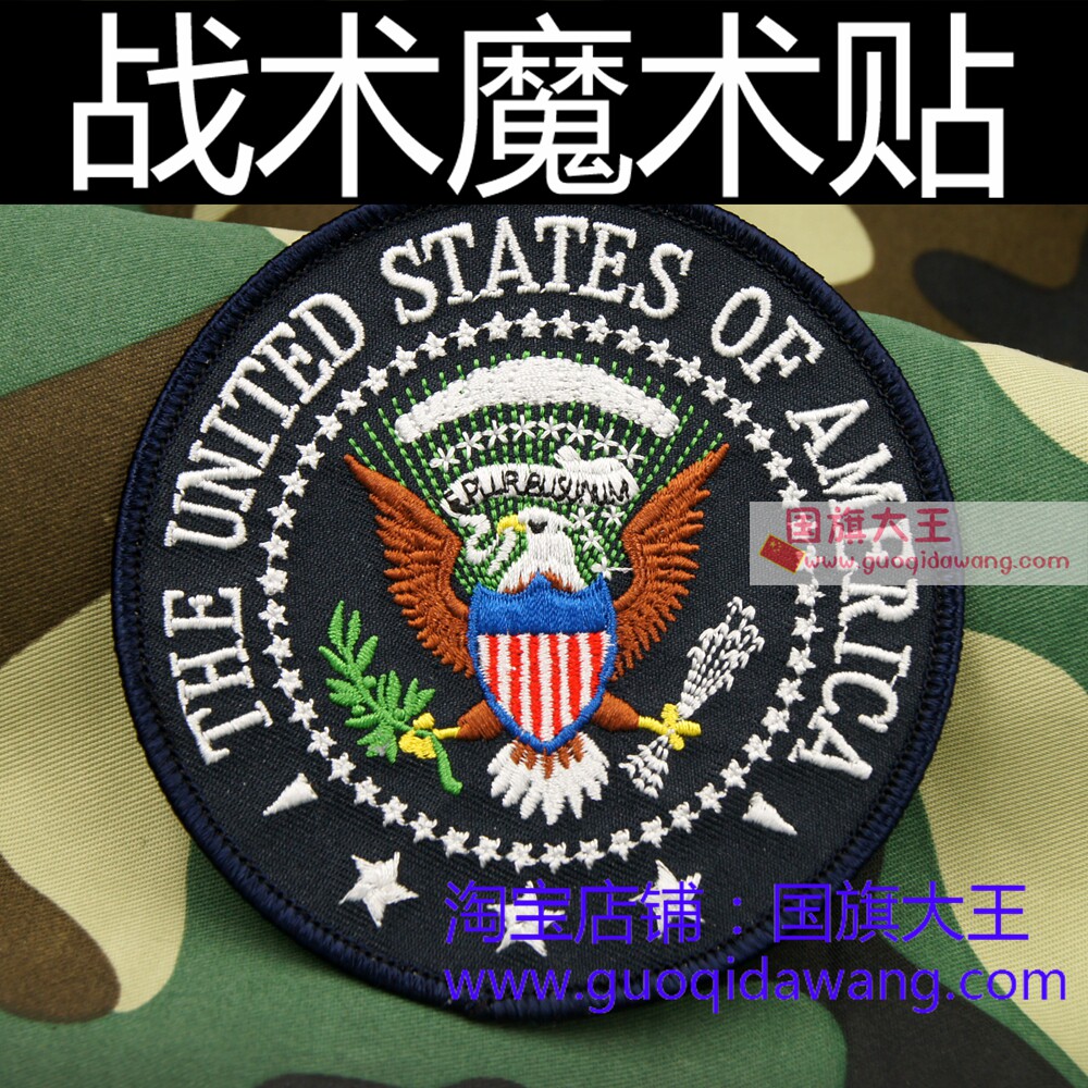 USA ARMY魔术贴臂章个性衣服布贴户外背包刺绣徽章10.6 x 10.6cm