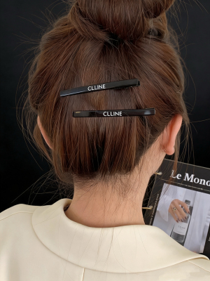 极简风字母发夹通勤百搭一字夹 精致发饰侧边刘海夹后脑勺夹碎发