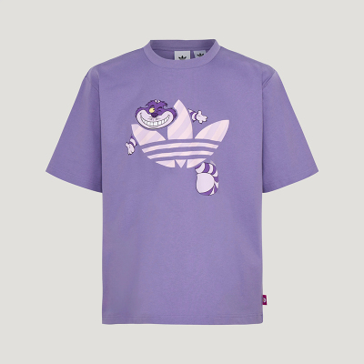 Adidas三叶草夏季迪士尼柴郡猫联名男女运动短袖T恤 KY8306