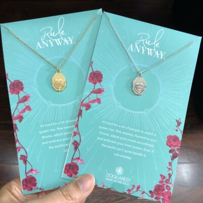 Rule ANYWAY 爱心硬币项链 银镀金 银色圆环链 美国Dogeared正品