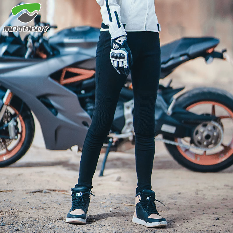 网红motoboy摩托车夏季骑行裤女士防摔休闲机车裤修身女款弹力裤