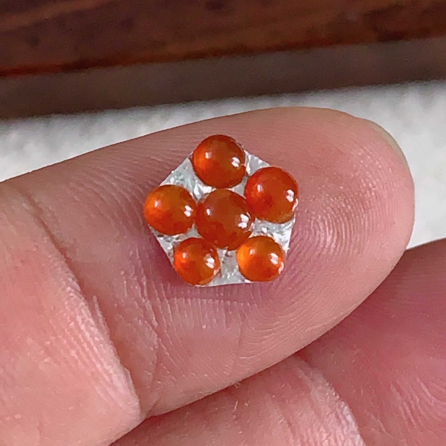 天然翡翠A货玉石裸石戒面镶嵌面送证书红翡套装蛋面000127