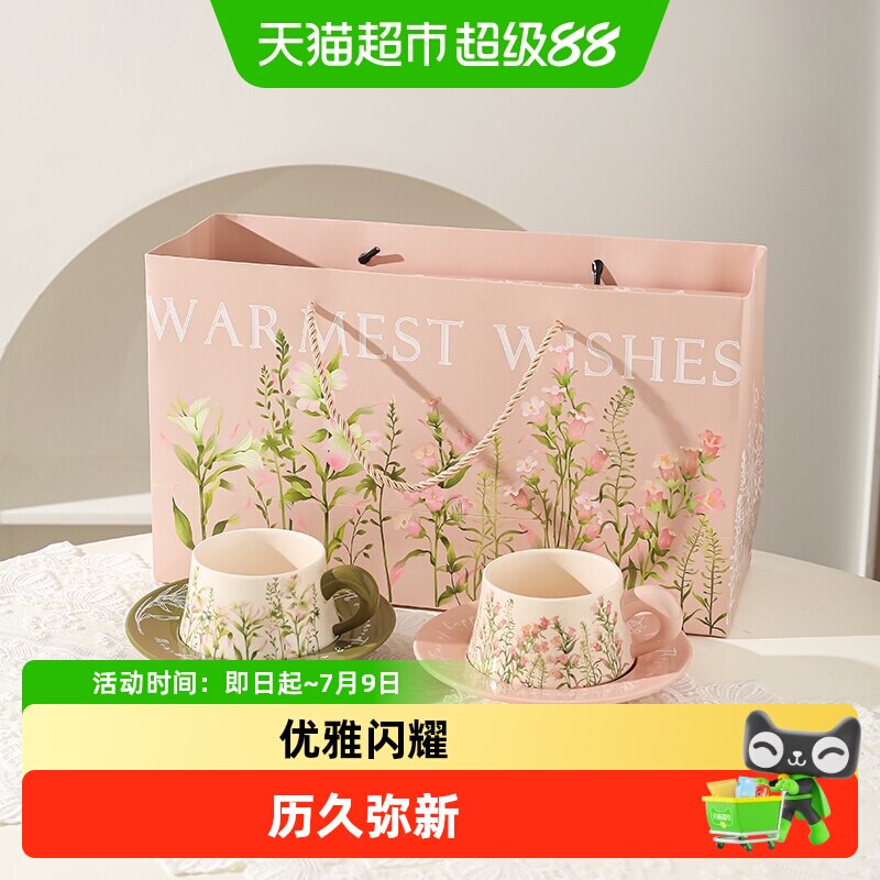 川岛屋咖啡杯情侣对杯子礼盒套装乔迁新婚结婚生日礼物女生伴手礼