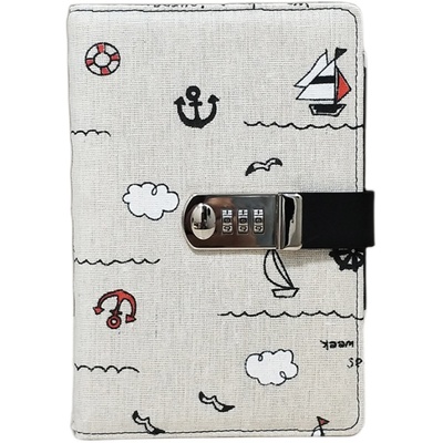 密码本简约带锁笔记本子带锁文具