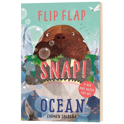 Flip Flap Snap Ocean 英文原版 鬼脸活动玩具书 海洋 弹出式立体书 翻翻 书 英文版儿童英语启蒙读物 精装 亲子互动阅读进口书籍