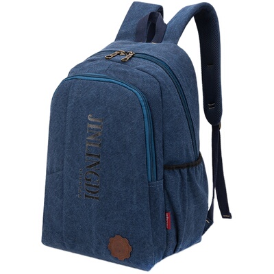 帆布双肩包男士背包复