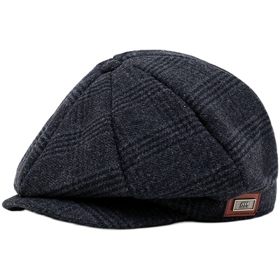 吉普时尚英伦八角帽秋冬羊毛呢