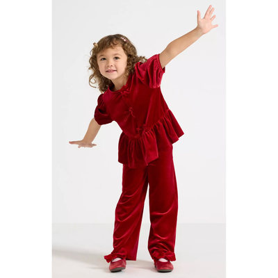 外贸童装女童丝绒短袖裤子