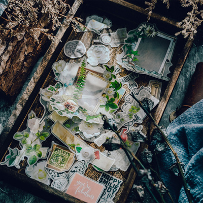 茱迪手工 LIFE IS GOOD SPRING  硫酸纸贴纸 带背胶 ephemera