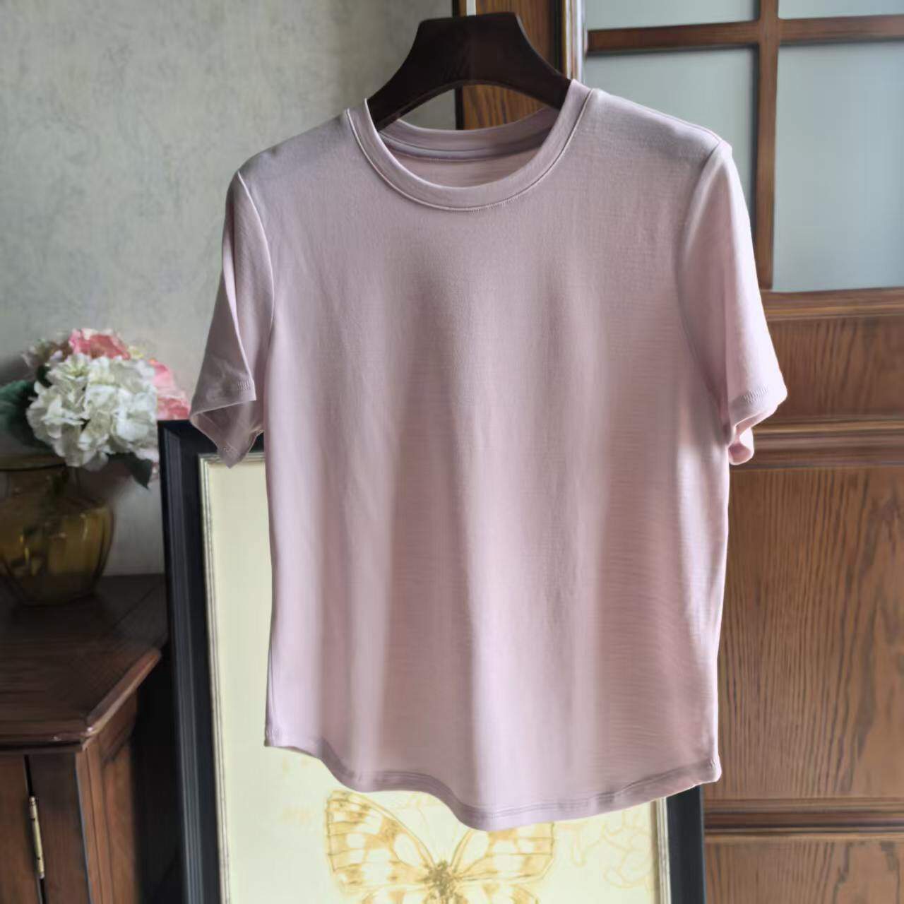 15.5微米100%美利奴羊毛女士短袖速干运动户外修身