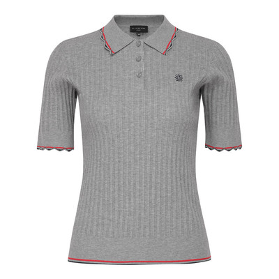 韩国代购STANDREWS高尔夫球服26女士春季运动标志短袖翻领针织衫