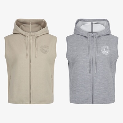 秋冬女士韩国代购SOUTHCAPE高尔夫球服休闲运动针织拉链连帽马甲