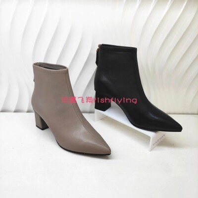 后拉链尖头卡迪娜简约