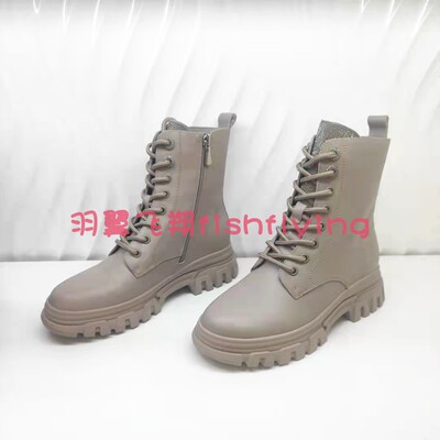 牛皮卡迪娜短靴绒里橡胶马丁靴