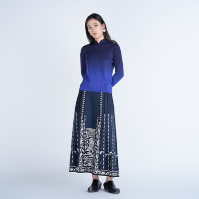 绵羊毛百搭立领渐变舒适柔软毛衫