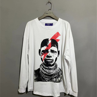 【上新价148】 vintage  香港古着aftermaths头像白色长袖体恤
