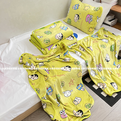 四季珊瑚绒卡通小新午睡空调毯