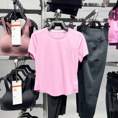 NIKE耐克夏季新款女轻薄透气运动健身短袖短款修身T恤 IF1681-503