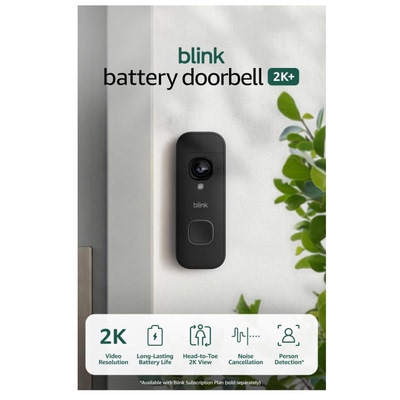 美国代购Blink Battery Doorbell 2K+ 新款门铃摄像头电池版
