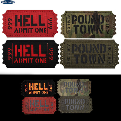 邮差HELL POUND TOWN 反光魔术贴章 激光镭射徽章士气章