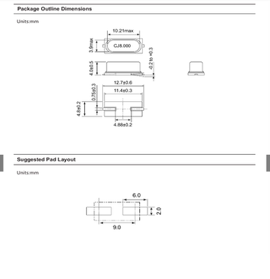 CJ03-270002020A20 贴片无源晶振 CJ03-270002020A20 27MHZ 20PF