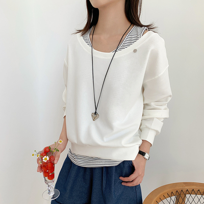 BORAN帛然韩版圆领套头卫衣