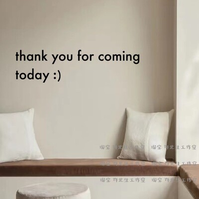 谢谢你的到来英文字母贴纸