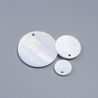 天然淡水圆片耳环手工制作白贝