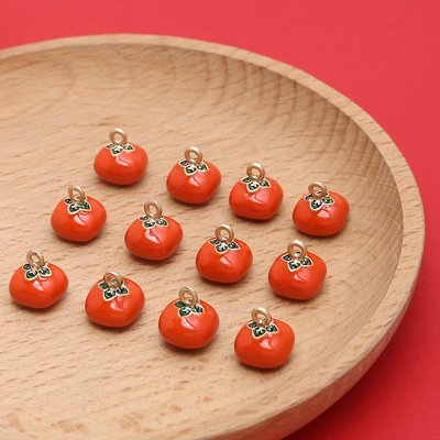 亚金立体柿子中国风吊坠