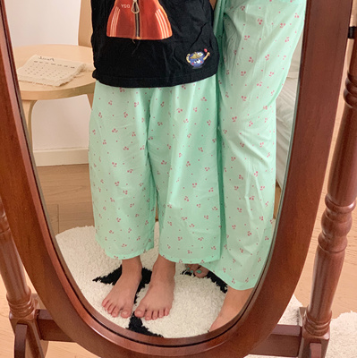 haruharu 韩国进口布料自制亲子系列高支纯棉睡裤家居裤