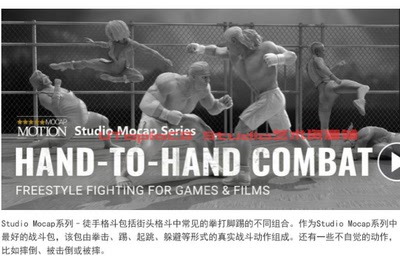 ICLONE8动作素材Studio Mocap-Hand-to-Hand拳击肉搏 cta动画动作