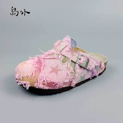 岛外DAOWAI勃肯拖鞋女外穿平底休闲半包半拖套脚个性时尚软木拖鞋