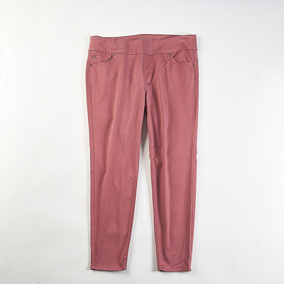 春秋季松紧腰纯色百搭九分裤