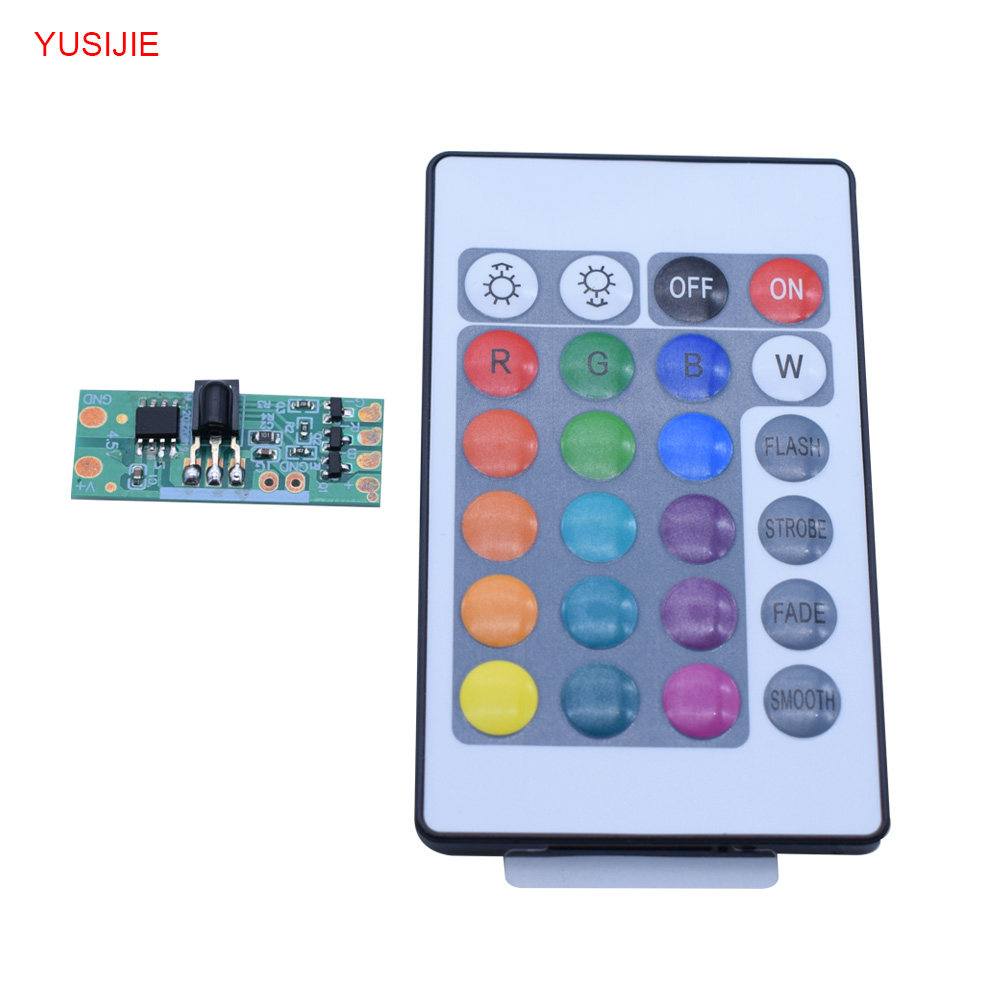 RGB七彩灯带控制板带遥控器LED灯带七彩渐变工艺品手办房间氛围_虎窝淘